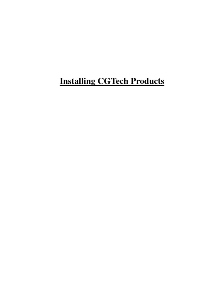 Installing Cgtech Products | PDF | Installation (Computer Programs ...