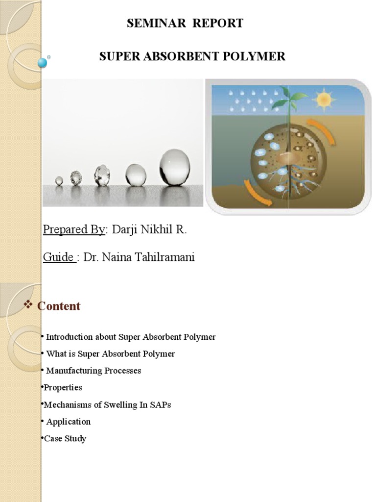 SUPER ABSORBENT POLYMER | Properties Of Water | Chemistry