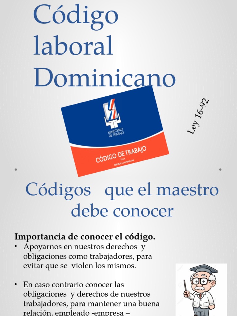 Código laboral Dominicano | Derecho laboral | Ley estatutaria