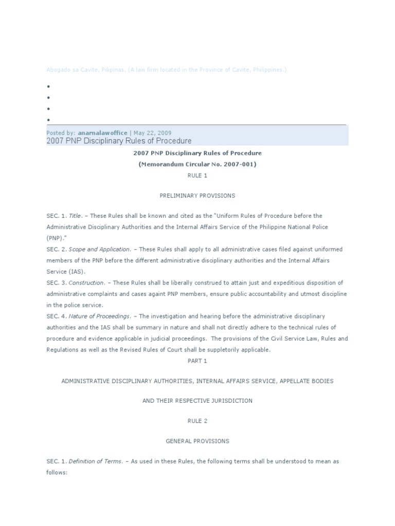 PNP Code | PDF | Service Of Process | Complaint