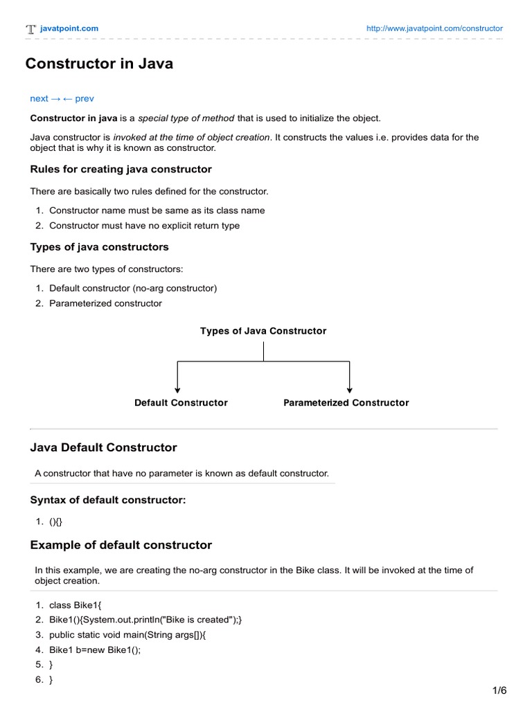 Constructor in Java | PDF | Constructor (Object Oriented Programming ... Constructor in Java | PDF | Constructor (Object Oriented Programming ...