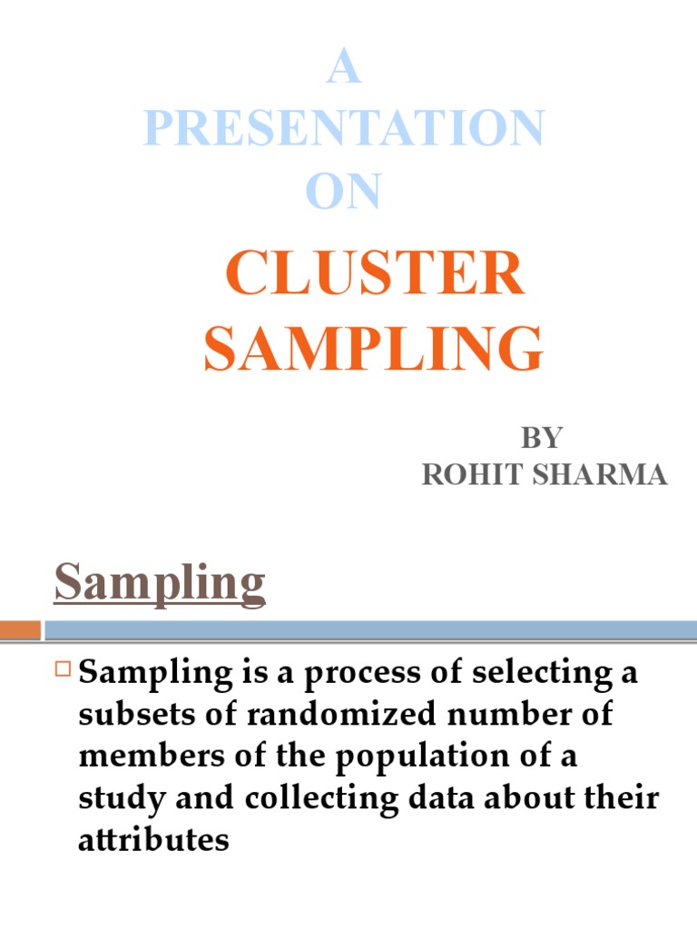 Cluster Sampling | PDF | Sampling (Statistics) | Evaluation Methods