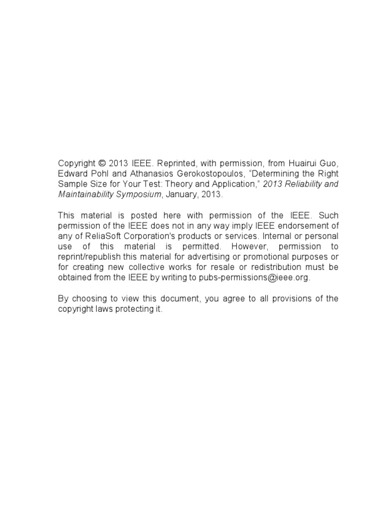 2013 RAMS Determining Right Sample Size | PDF | Confidence Interval ...