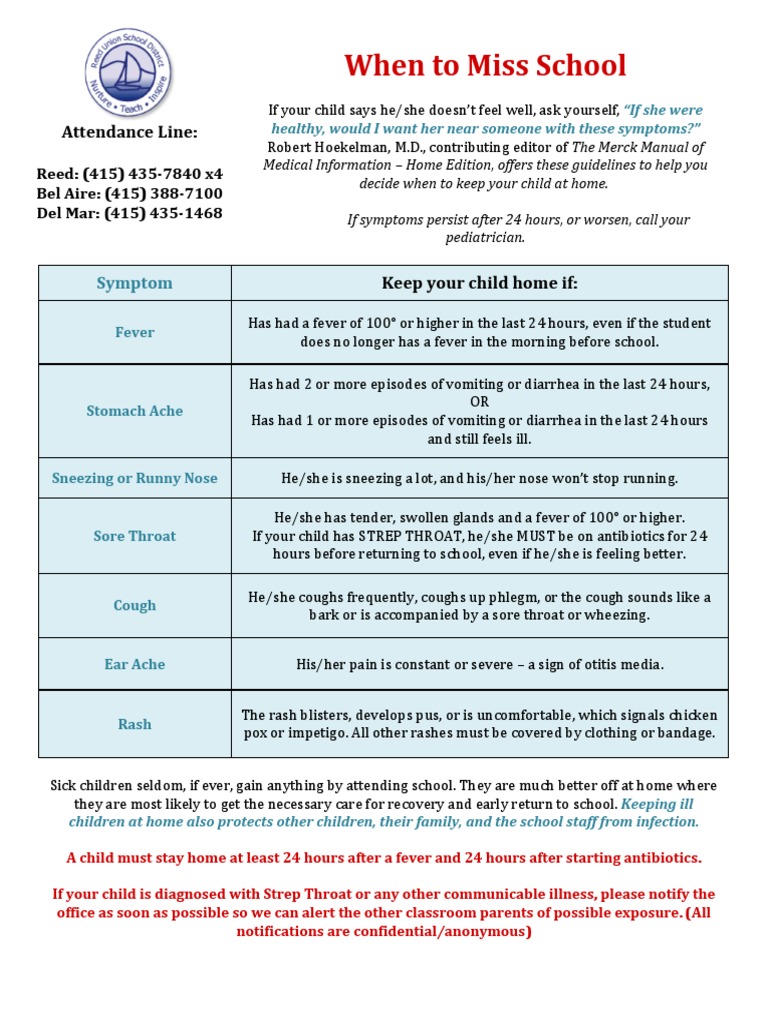 When to Keep Your Child Home from School | PDF