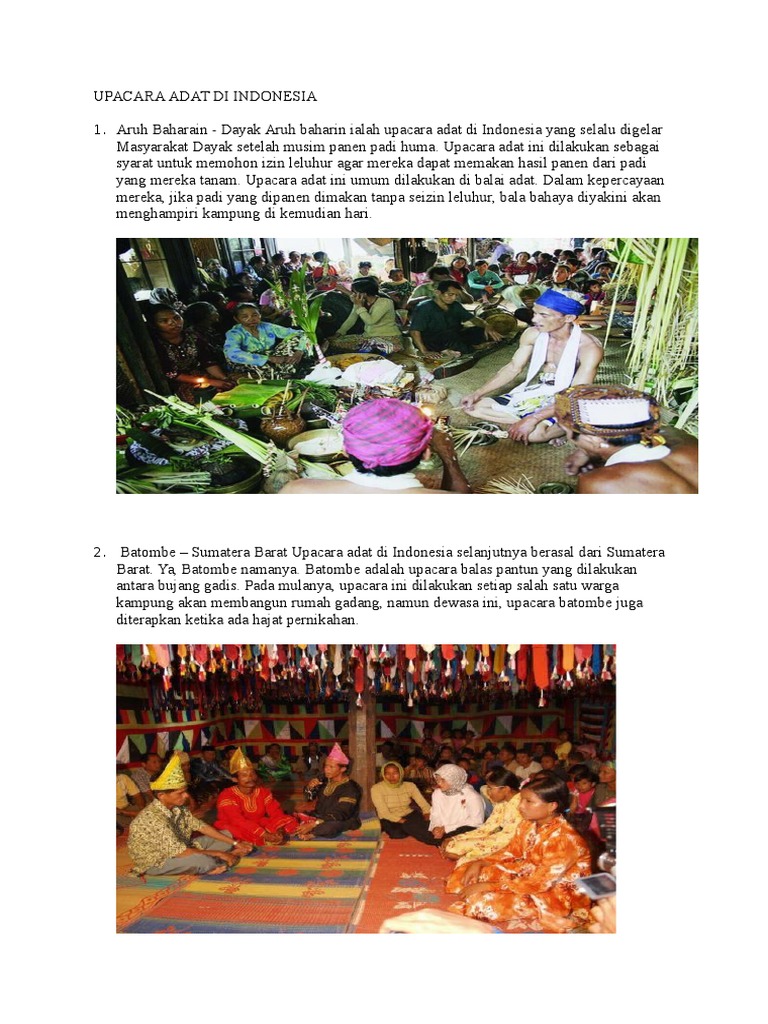 Upacara Adat Di Indonesia | PDF