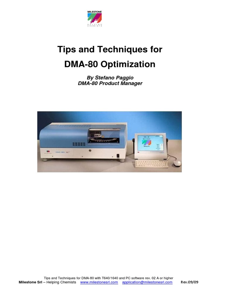 DMA-80 Tips and Techniques | PDF | Calibration | Mercury (Element)