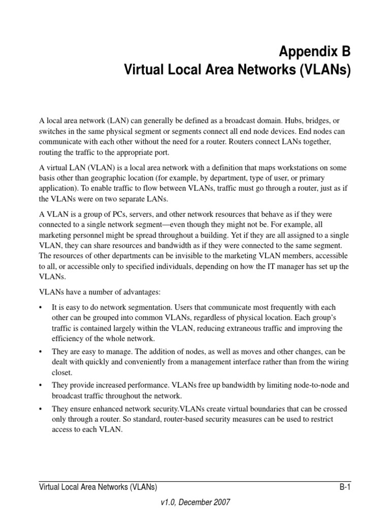 Virtual Local Area Networks (VLANs) | PDF | Telecommunications Standards | Computer Network