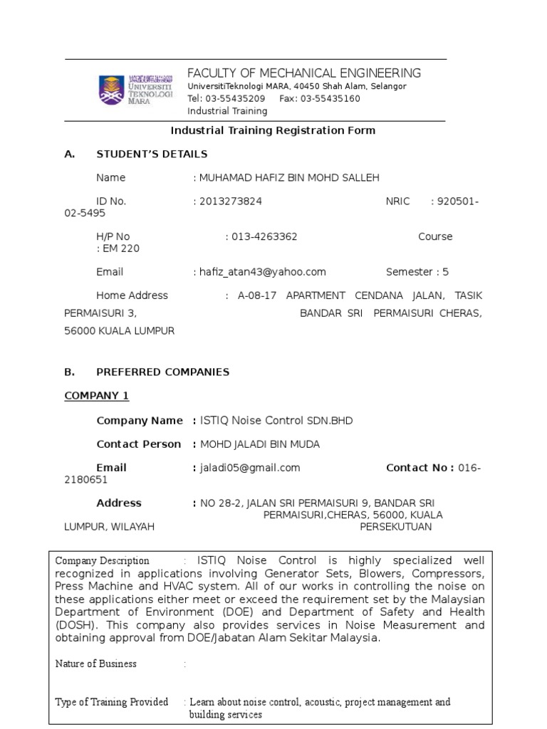 Industrial Training at Instrutech Engineering | PDF