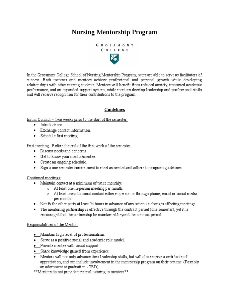 Mentorship Guidelines | PDF