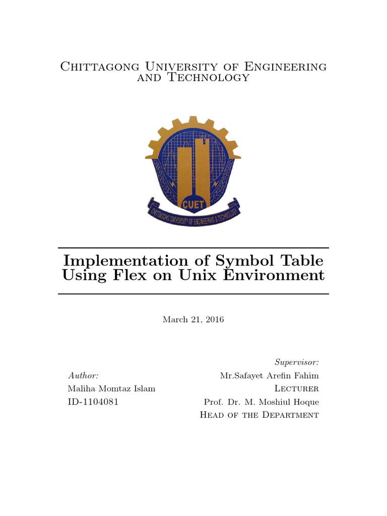 Implementation of Symbol Table Using Flex On Unix Environment | PDF | Regular Expression ...