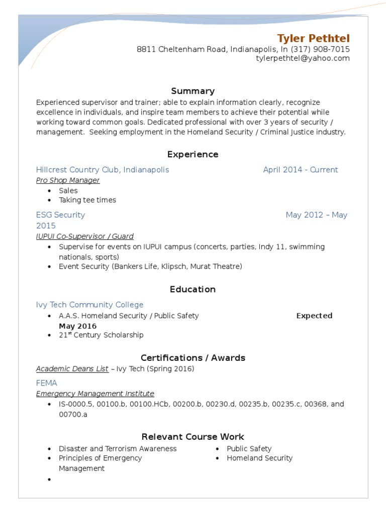 Homeland Security Professional Resume | PDF | Career & Growth | Business