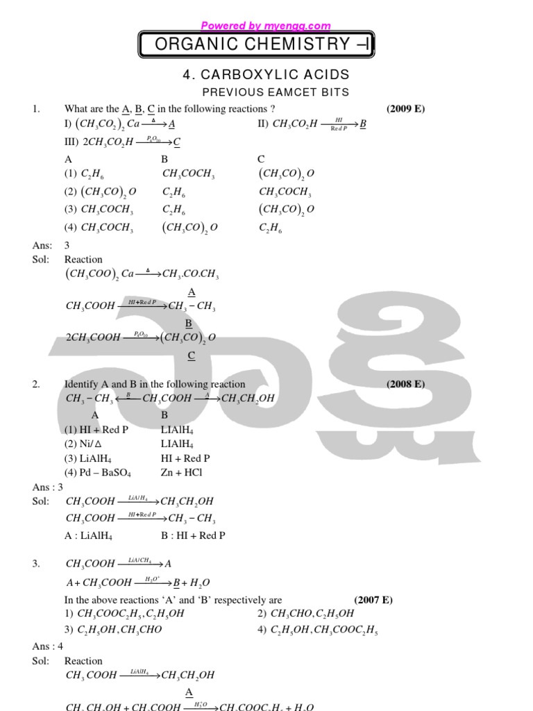 Anic Chemistry Carboxylic Acids | PDF | Sodium Hydroxide | Sodium Carbonate