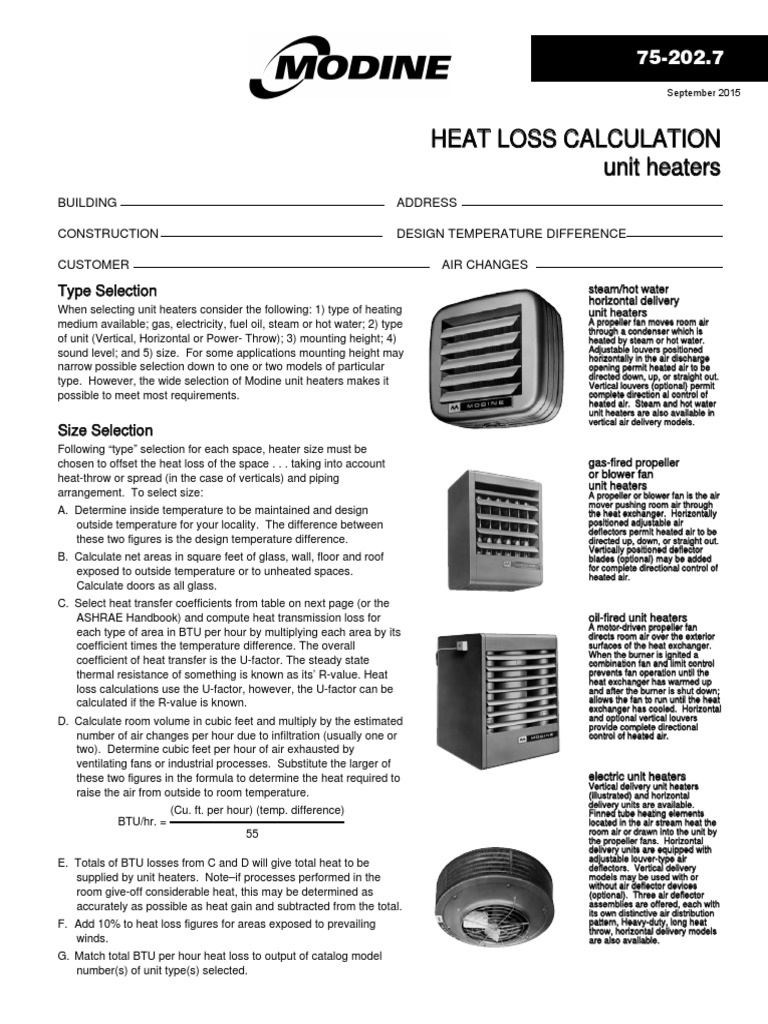 Modine Heating Calculation | PDF | Hvac | Water Heating