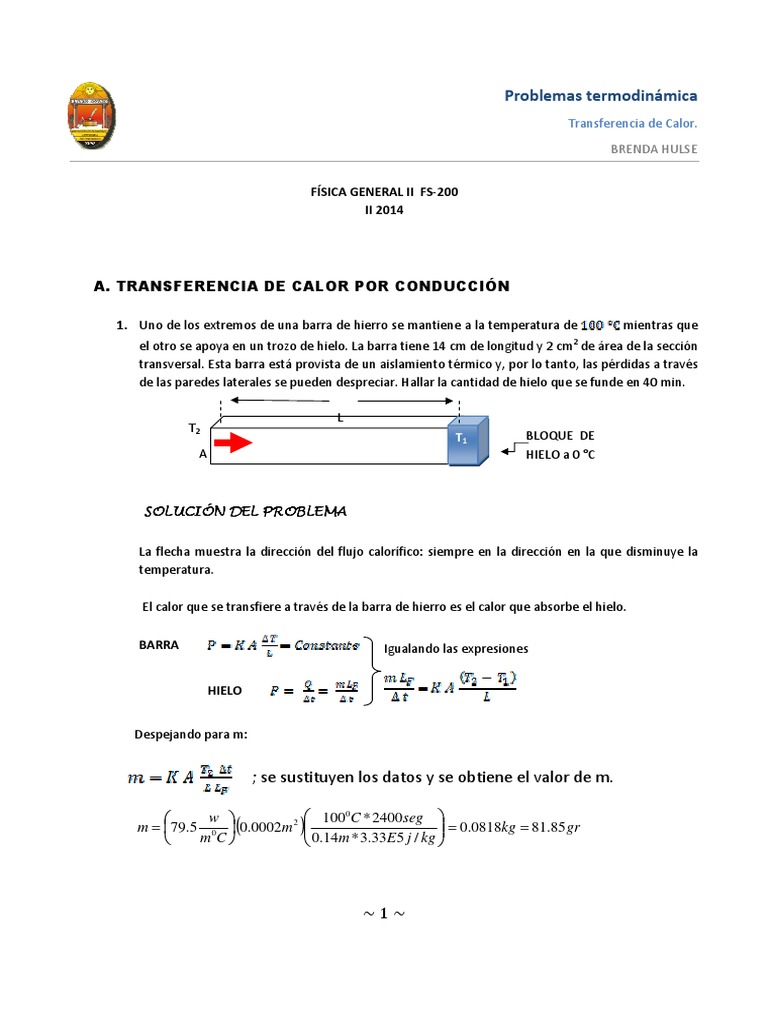 Ejercicios Conductividad | PDF | Calor | Transferencia de calor