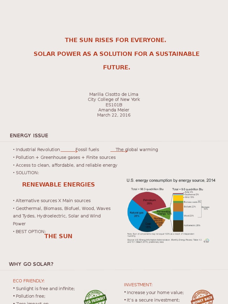 Solar Power: A Sustainable Future Solution | PDF