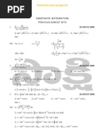 Indefinite Integration - JEE Mains PYQ 2020-2022 | PDF | Mathematical Analysis | Calculus