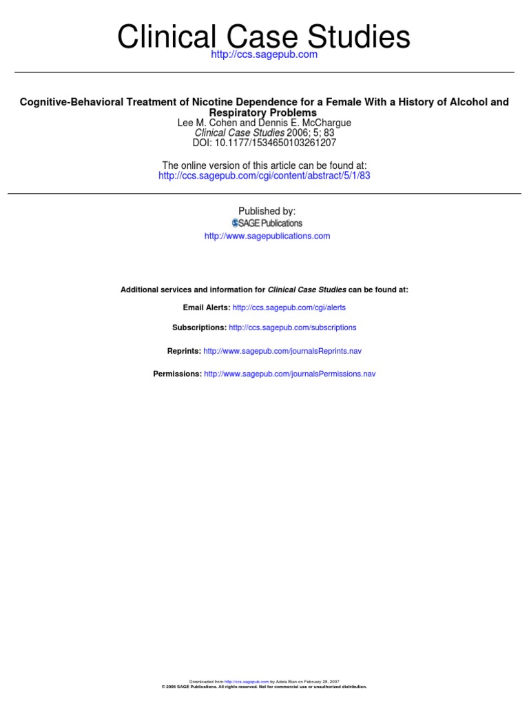 Clinical Case Studies | PDF | Smoking Cessation | Substance Dependence