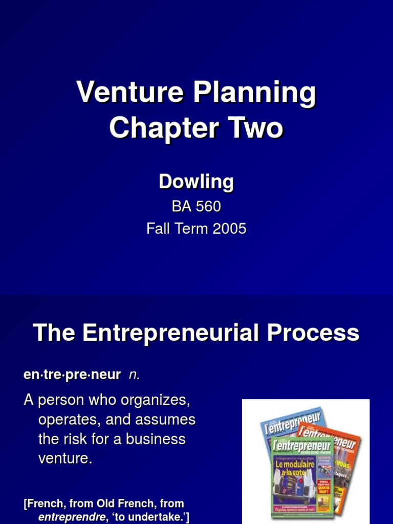 Venture Planning Chapter Two | PDF | Entrepreneurship | Marketing
