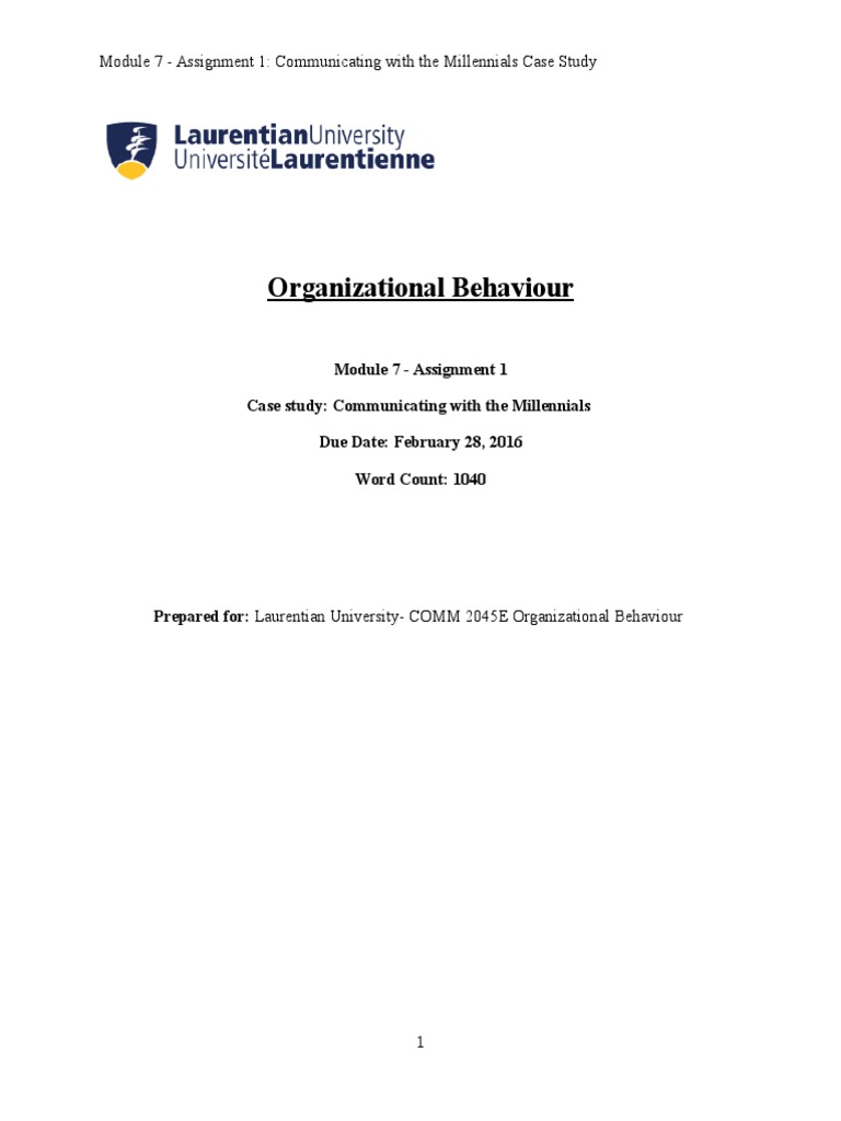 Module 7 Case Study | PDF | Millennials | Text Messaging
