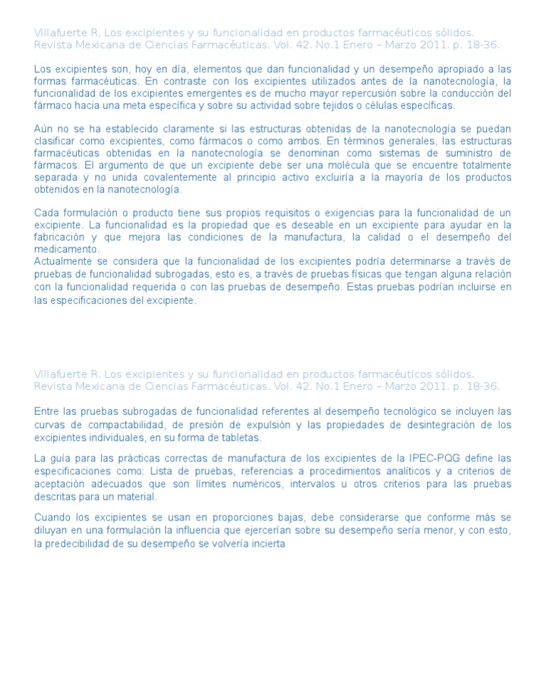 Los Excipientes y su funcionalidad | Medicamentos con receta ...