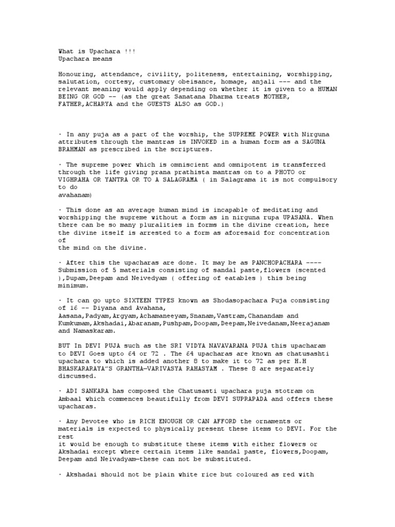 An In-Depth Exploration of the 64 Upacharas Offered During Sri Vidya ...