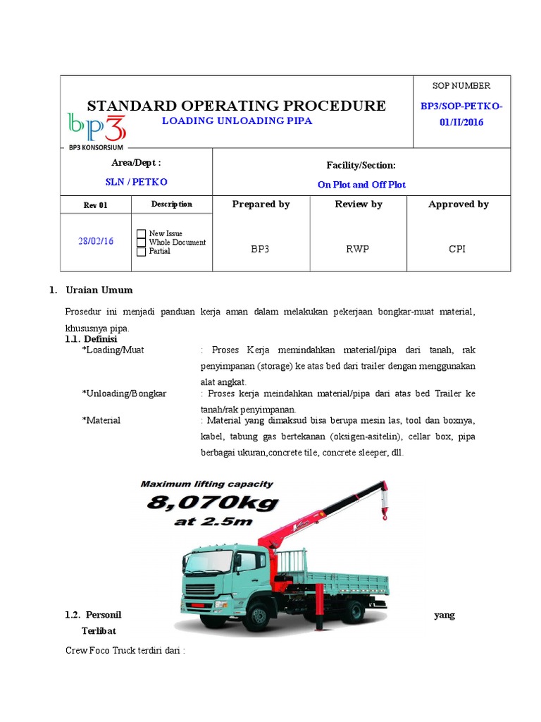 QSOP Loading Unloading | PDF | Teknologi & Rekayasa