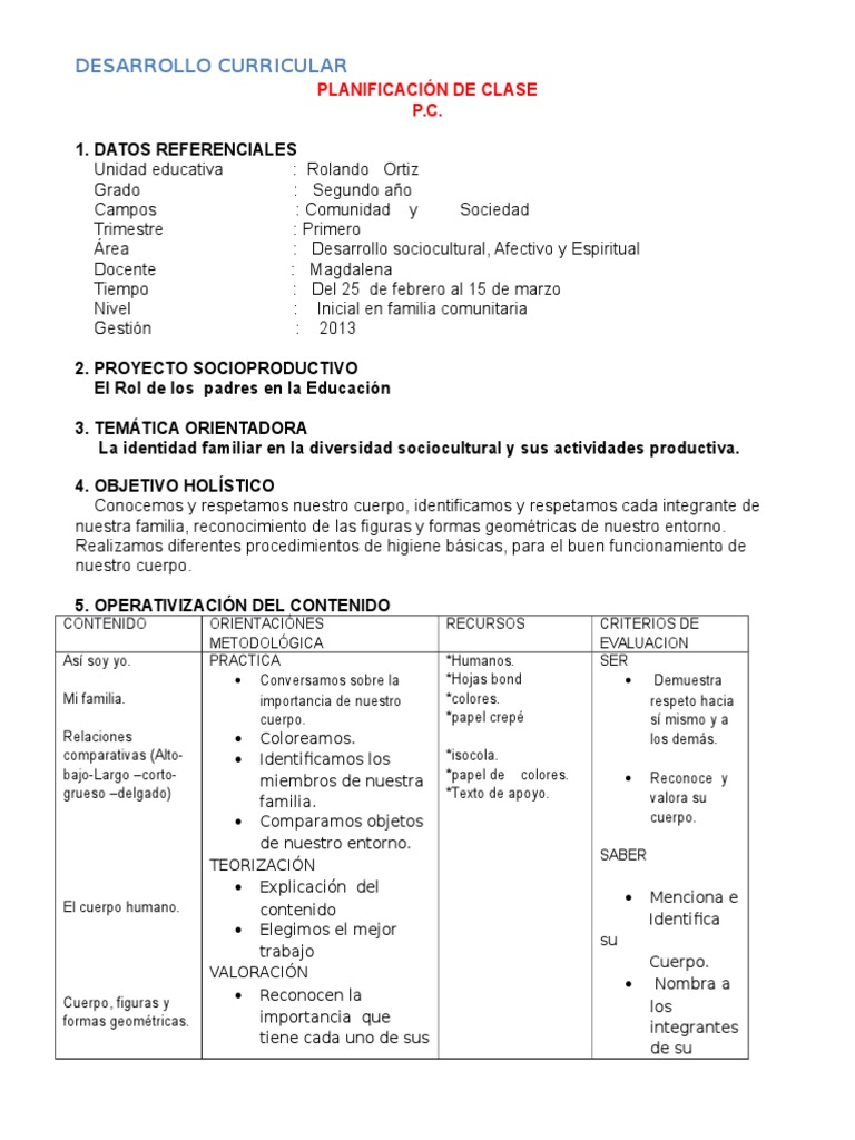 Plan de Clase 1 | PDF | Maestros | Cognición