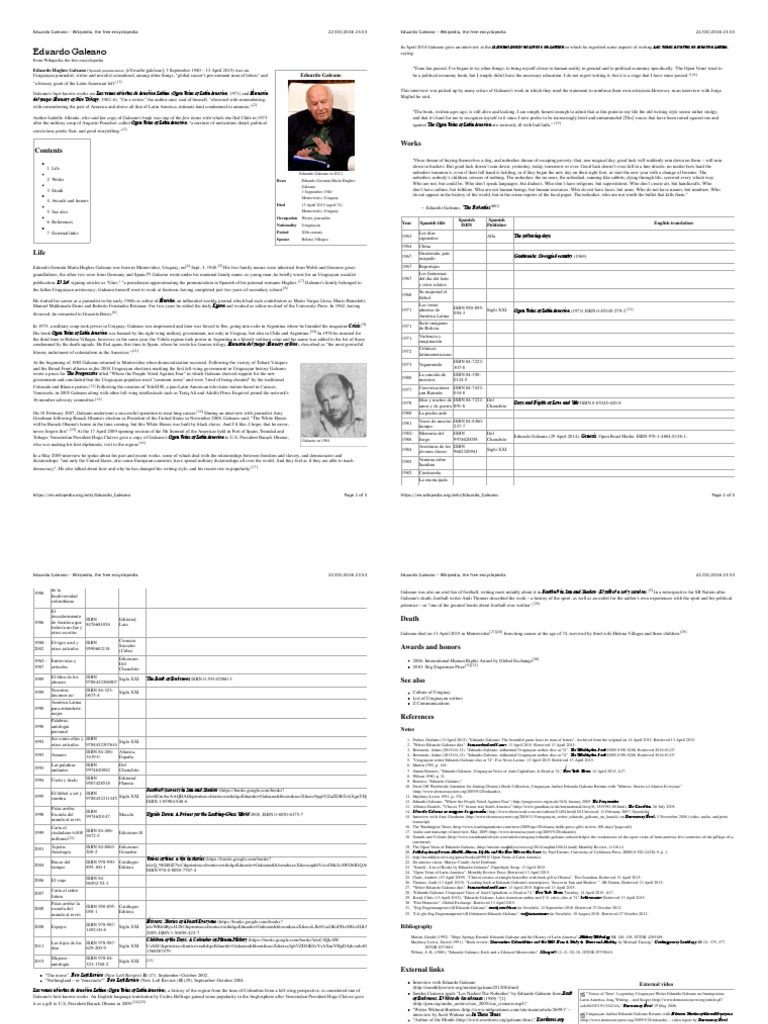Eduardo Galeano: Works | PDF