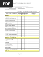 Vehicle Preventive Maintenance Checklist | PDF
