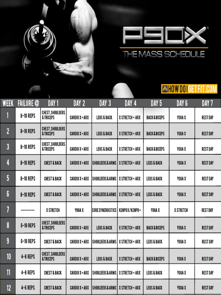 P90X Mass Schedule | PDF