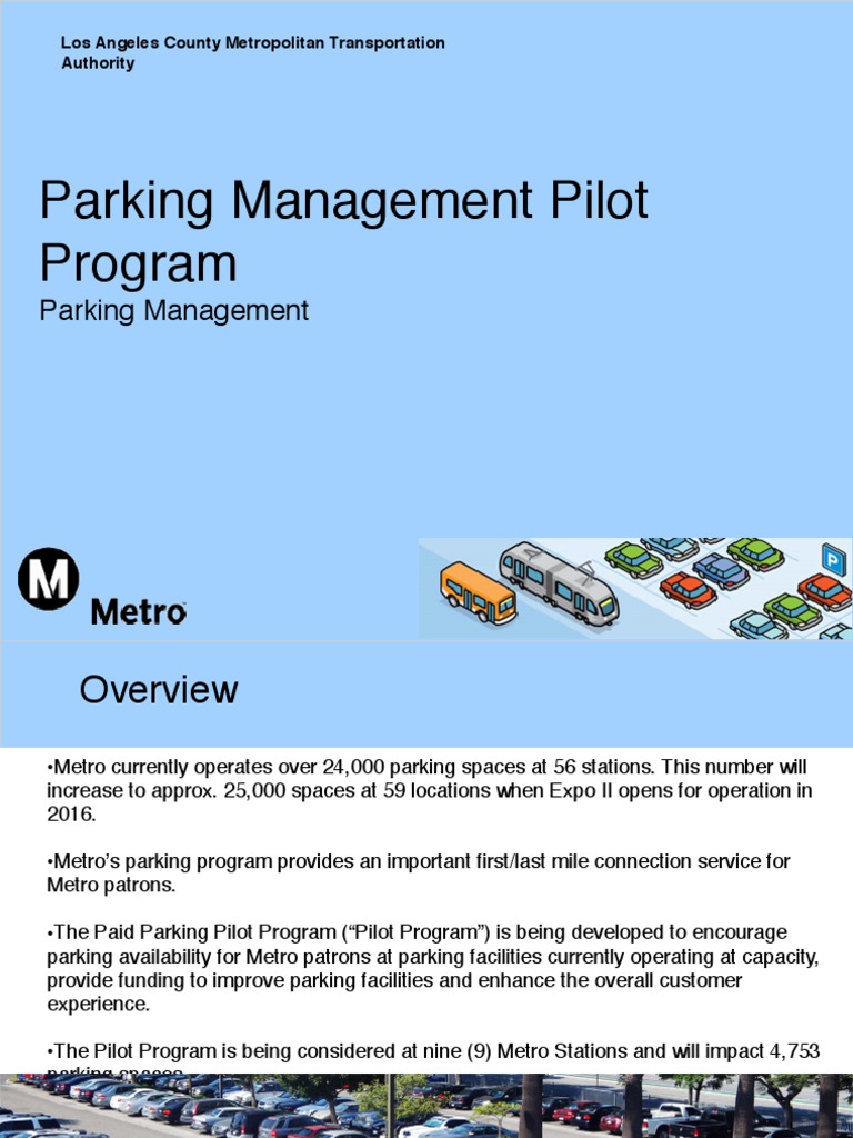 Parking Management Pilot Program - Full Board | PDF | Public Transport ...