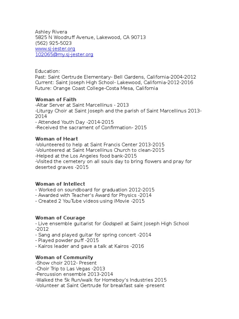 Resume Senior Capstone E-Portafolio | PDF