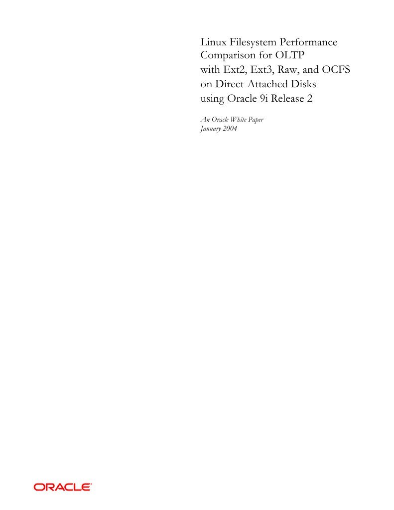 Linux File System Performance Comparison Pdf File System Oracle