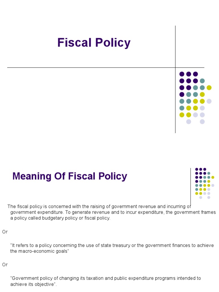 Fiscal Policy Business Environment | PDF | Fiscal Policy | Government ...