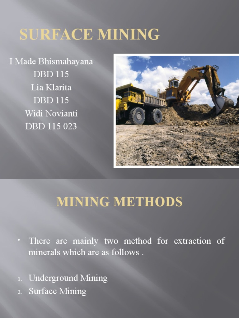 Surface Mining | PDF | Surface Mining | Mining