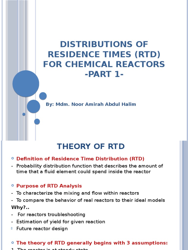 Understanding Residence Time Distribution | PDF | Chemical Engineering ...