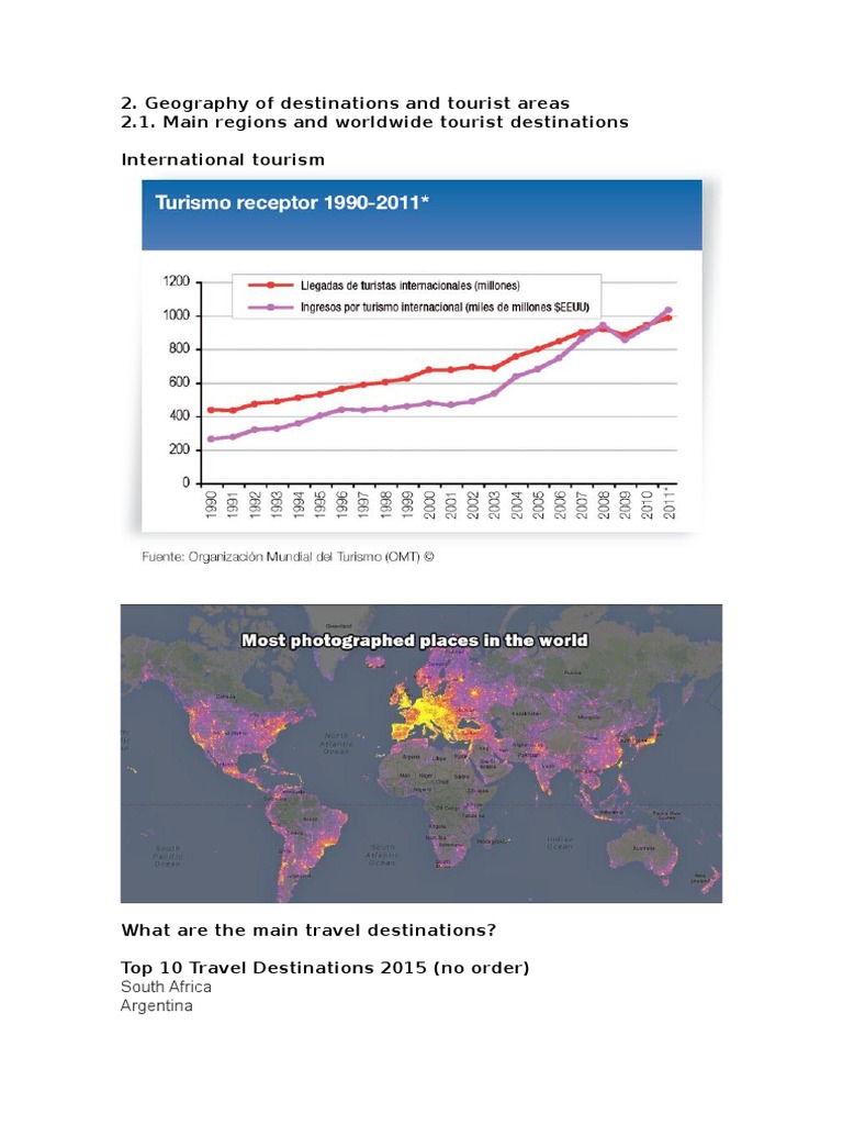 Geography of Destinations and Tourist Areas 2.1. Main Regions and ...
