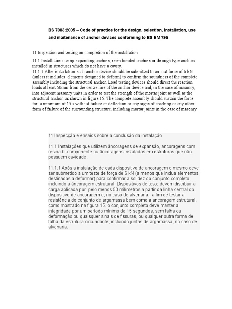 BS en 7883 - Traduzido o Trecho Importante | PDF | Home & Garden ...