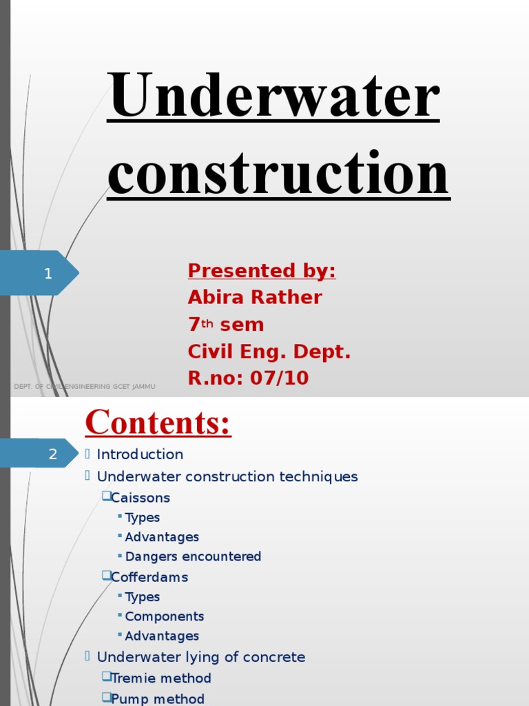Underwater Construction Techniques Overview | PDF | Deep Foundation ...