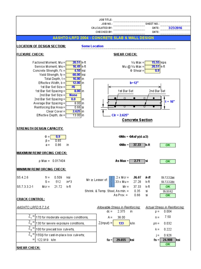 Slab Walls Design Aashto LRFD | PDF