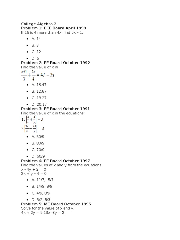 College Algebra 2 | PDF | Teaching Mathematics | Mathematical Analysis