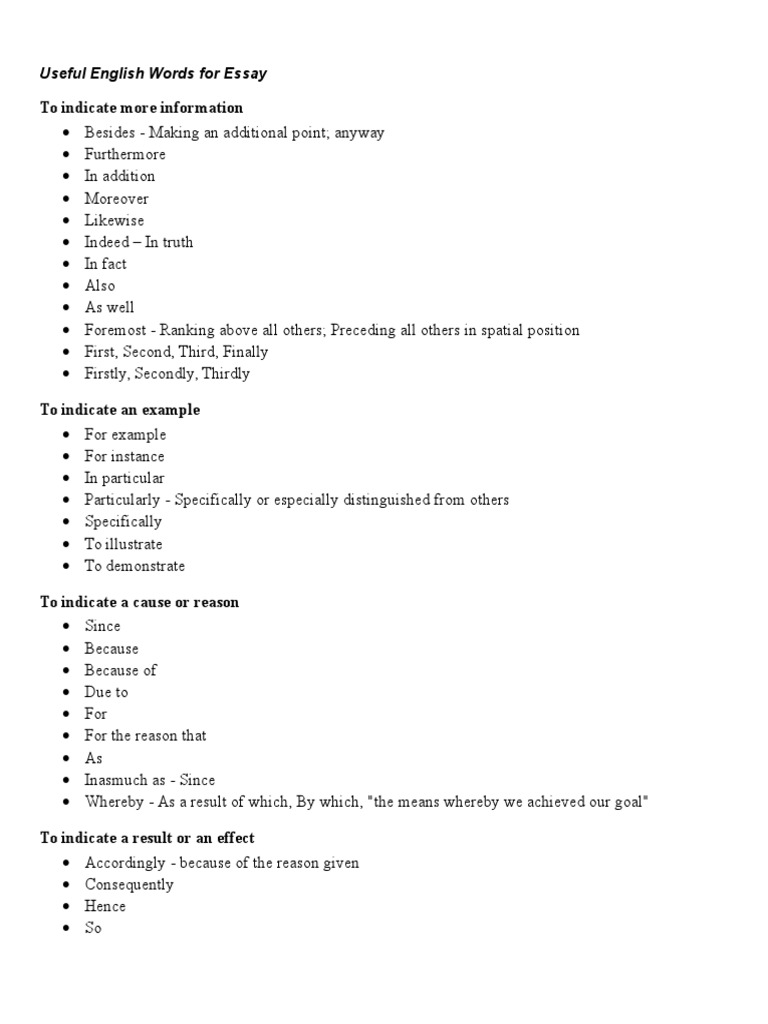 Useful English Words For Writing Task 2 | PDF | Reason | Emotions