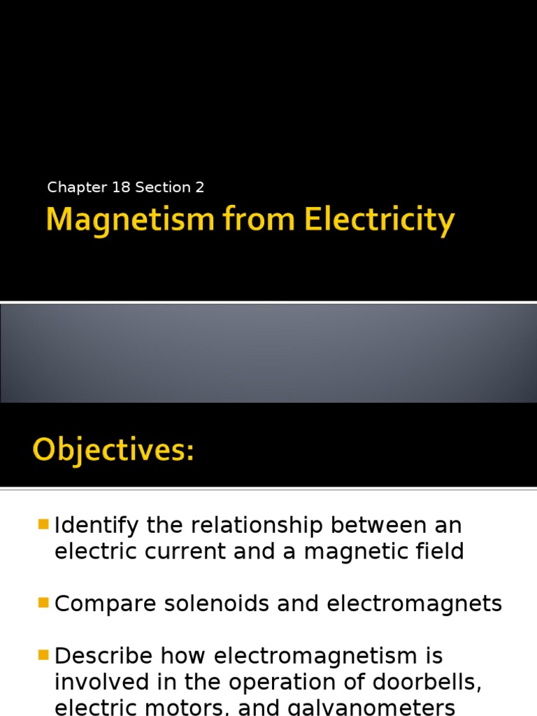 Magnetism From Electricity CH 18.2 8th | PDF | Magnetic Field ...