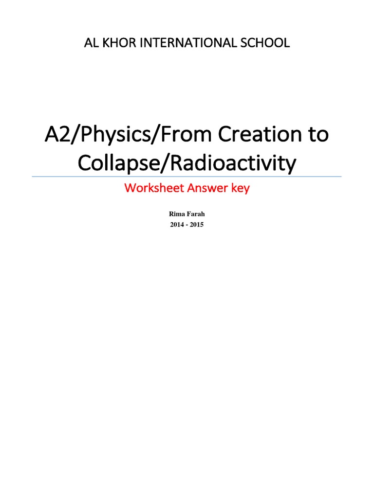 Physics Radioactivity Answer Key | PDF | Radioactive Decay | Atomic Nucleus