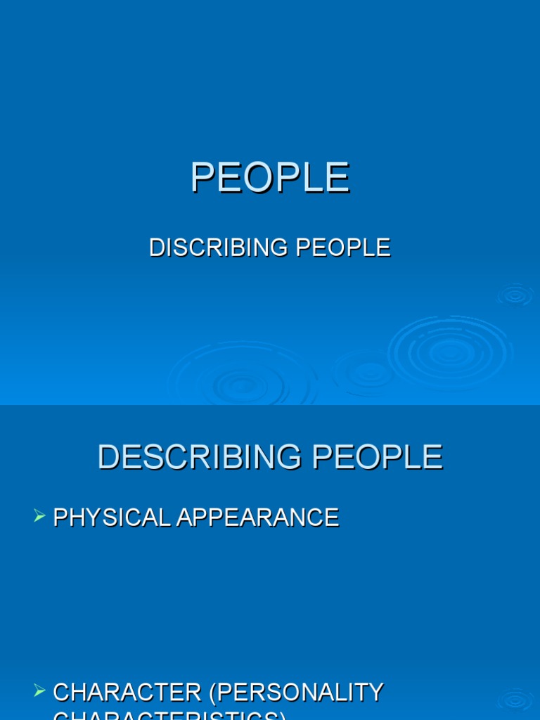 Describing People | PDF | Human Appearance