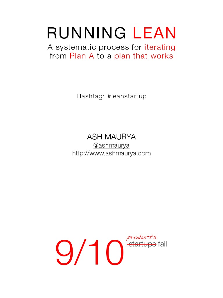Running Lean | PDF | Lean Startup | Startup Company