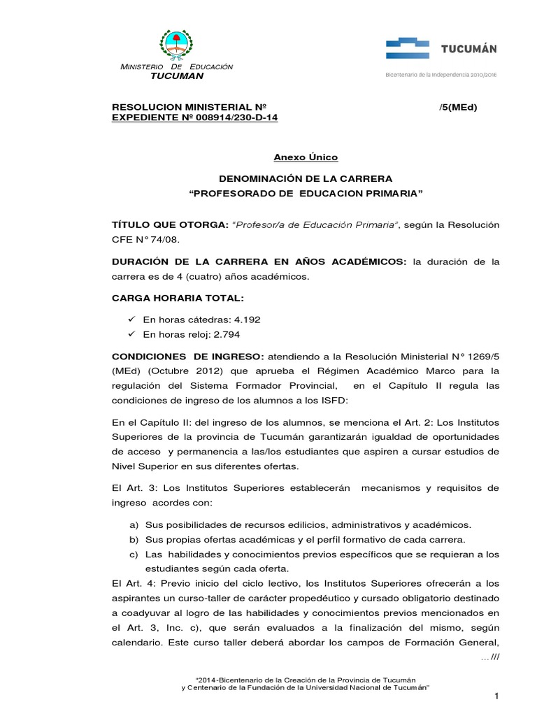 Diseño Curricular Prof. de Educ. Primaria | PDF | Educación primaria | Lectura (proceso)