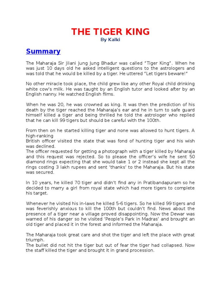 The Tiger King | Tiger