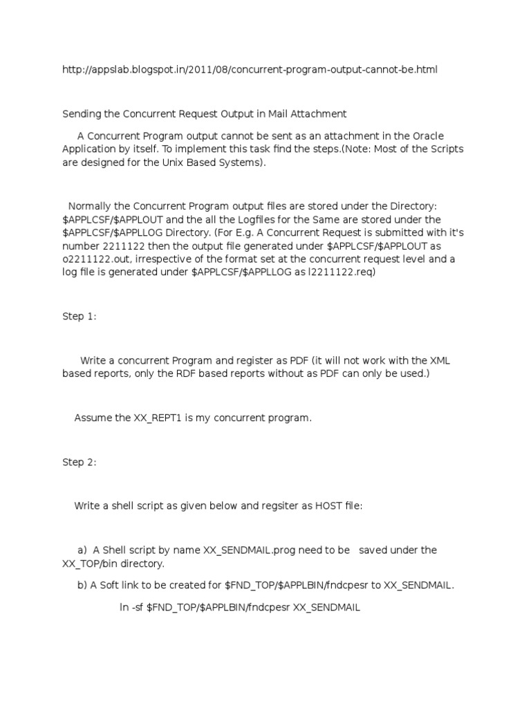 Sending The Concurrent Request Output in Mail Attachment | PDF | Command Line Interface | File ...