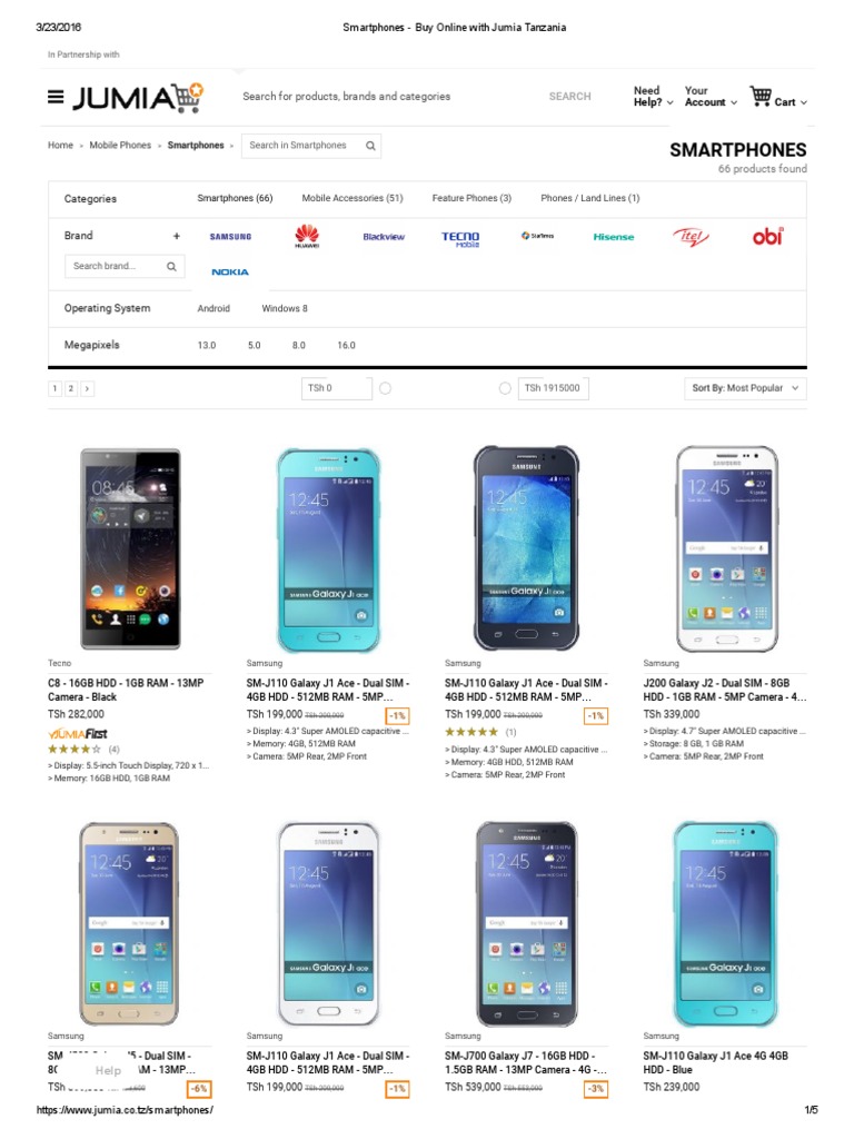 Smartphones - Buy Online With Jumia Tanzania | PDF | Smartphone ...